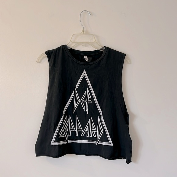 H&M | Tops | Def Leppard Crop Muscle Tank | Poshmark